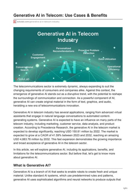 AI in Telecom: How artificial intelligence is reshaping the vision of telco industry. Gabriele ...