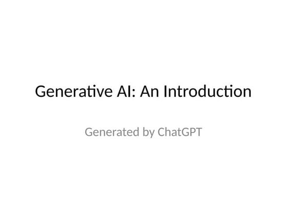An Introduction to Generative AI | PDF