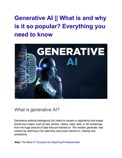 An Introduction to Generative AI | PDF