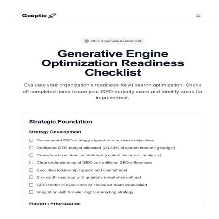 Generative Engine Optimization Readiness Checklist | PDF