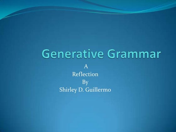 Transformational Grammar | PPT
