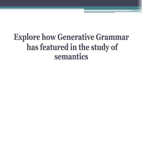 Generative grammar | PPT
