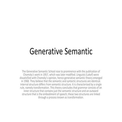 Generative Semanticpptx Technology And Computing