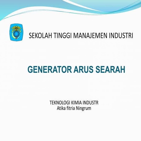 Generator arus searah (utilitas) | PPTX