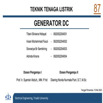 Generator DC - Kelompok 1 - Ekstensi Elektro 2022.pptx