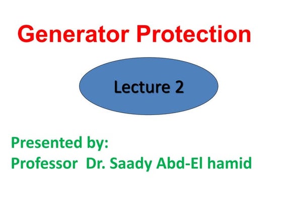 Generator protection | PPT