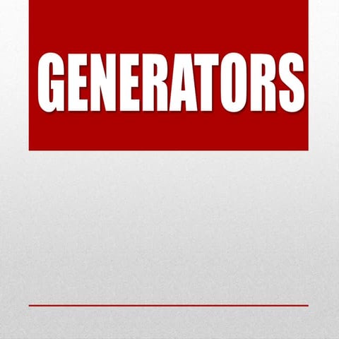 Generators | PPTX | Physics | Science