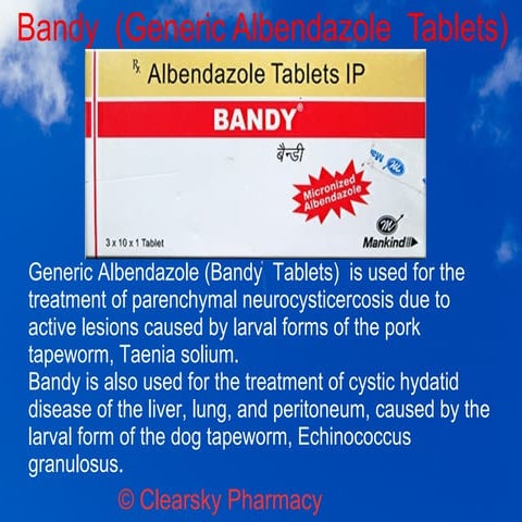 Generic Albendazole (Bandy Tablets) | ODP | Pharmaceutical Drugs ...