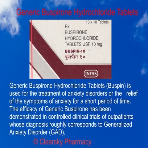 Generic Buspirone Hydrochloride Tablets (Buspin) | ODP