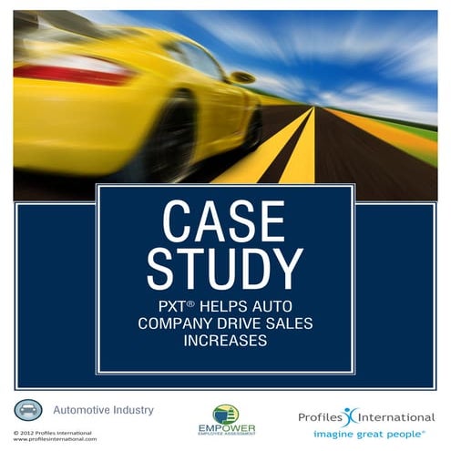Profile XT helps auto company drive sales increases-sbp | PDF