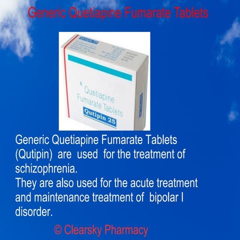 Generic Quetiapine Fumarate Tablets (Qutipin) | ODP
