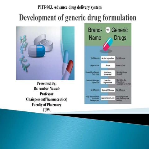 Generic drug Development -Final. presentation | PDF