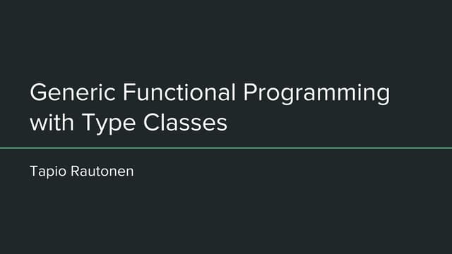 Generic Functional Programming with Type Classes | PDF Generic Functional Programming with Type Classes | PDF