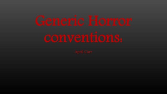 Horror Films | PPT