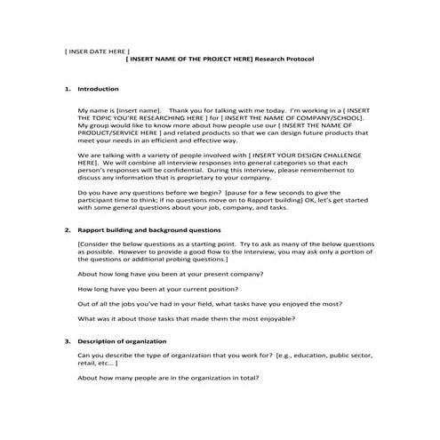 Generic research protocol | PDF