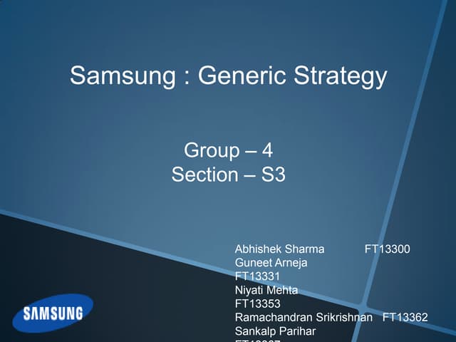 Samsung Company Presentation | PPTX