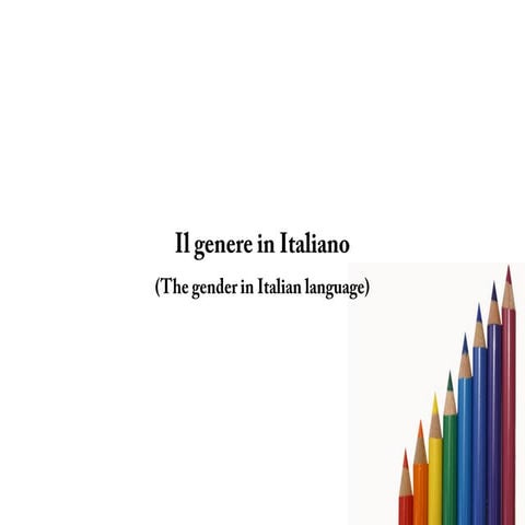 Il genere in italiano | PDF