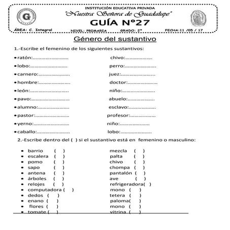 Genero del sustantivo | PDF