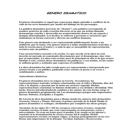 Genero dramatico | PPT