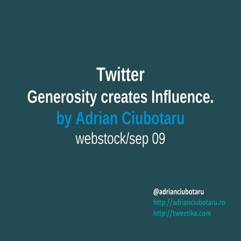 Generosity Creates Influence | PPT