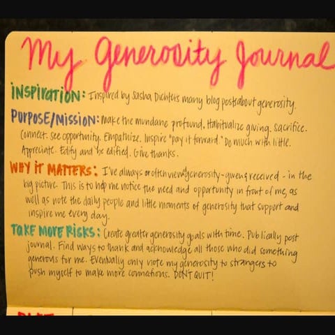 Generosity journal | PPTX