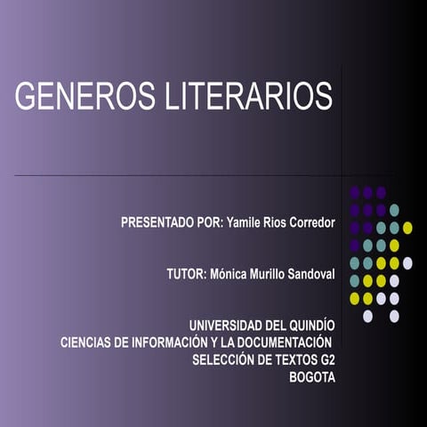 Generos literarios | PPT