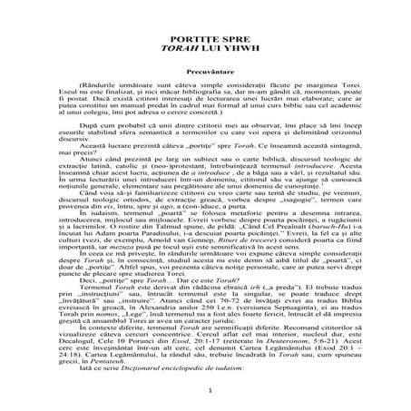Genesa- PORTIŢE SPRE TORAH LUI YHWH | PDF