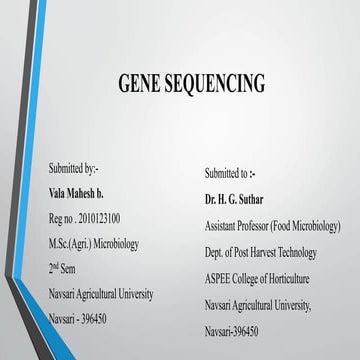 GENE SEQUENCING-compressedGene sequencing is a fundamental technique in ...
