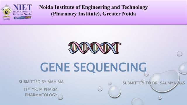 Gene Sequencing Maxam Gilbert Sequencing Sanger Sequencing Pptx
