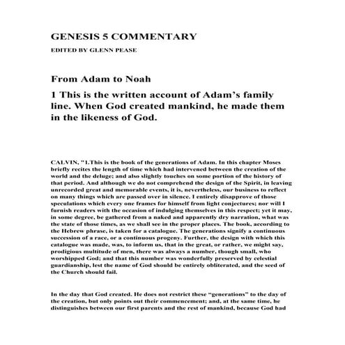 Genesis 5 commentary | PDF