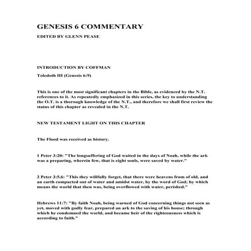 Genesis 6 commentary | PDF