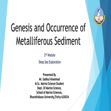 Genesis and occurrence of metalliferous sediment | PDF