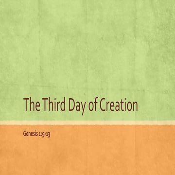 Genesis third day of creation | PPTX