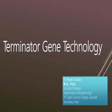 Terminator Gene Technology | PPTX
