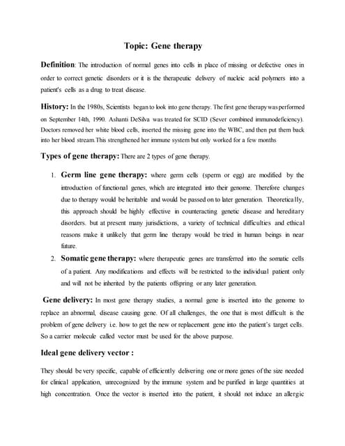 Gene therapy. | PPTX