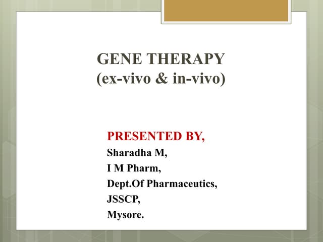 Gene therapy. | PPTX