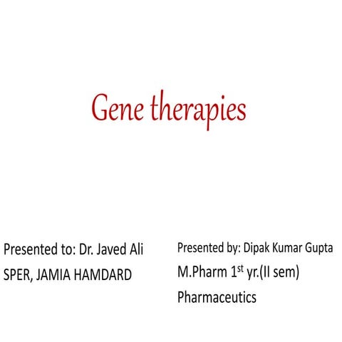 Gene Therapy – Introduction (Ex-vivo and In-Vivo Gene Therapy) - 2024 ...