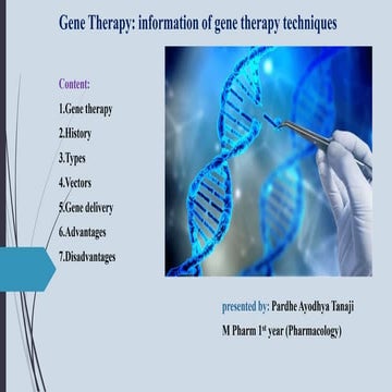 Biotechnology gene therapy in biology | PPT