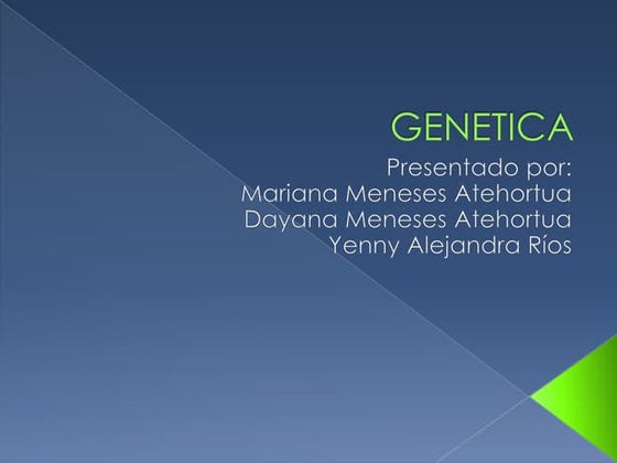 Biología Decimo grado Introducción a la genética | PPT