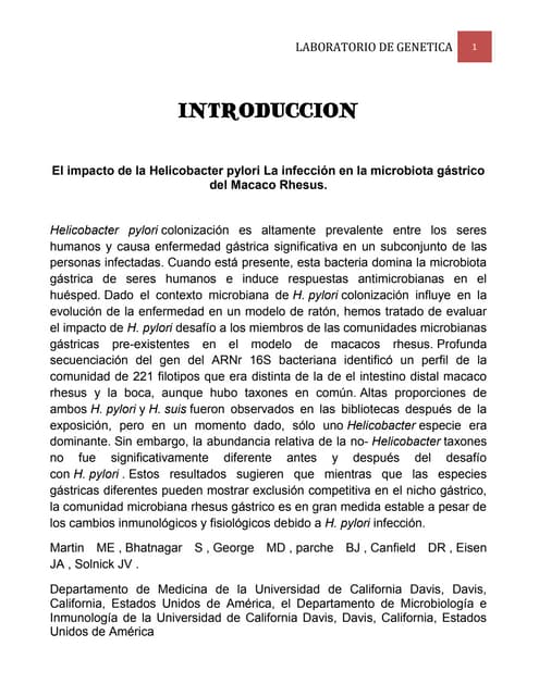 Extraccion de acidos nucleicos lab. Genetica UNAH | PDF