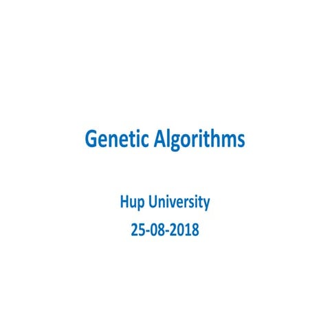 Genetic algorithms | PPTX