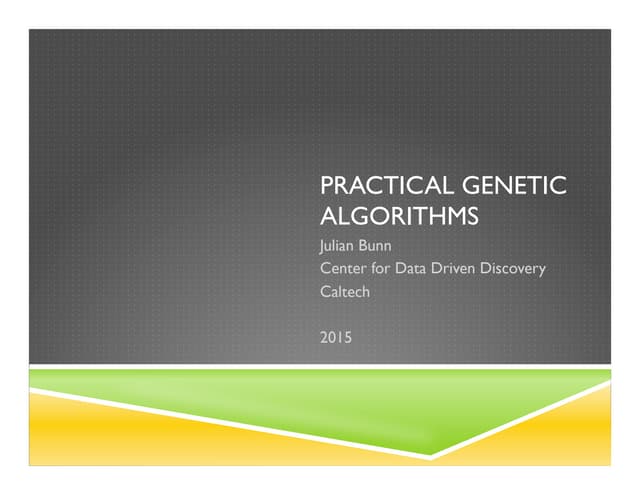 Genetic Algorithms in Machine Learning Concept | PPTX