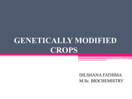 Biotechnology applications in agriculture | PPT
