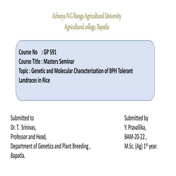 Biology and management of brown plant hopper ( | PPTX