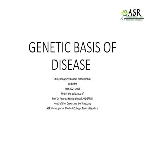 GENETIC BASIS OF DISEASE | PPTX