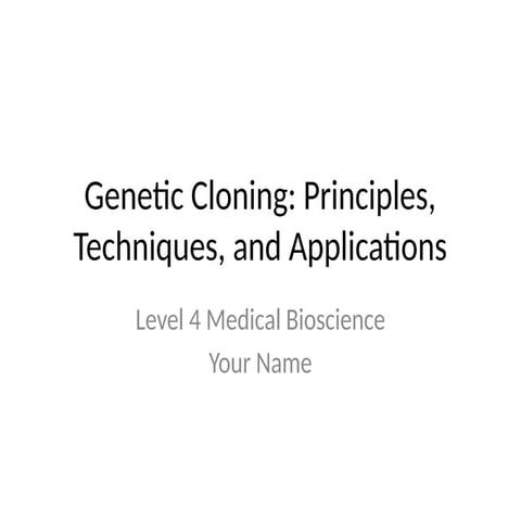 Genetics cloning powerpoint academic genetics | PPTX