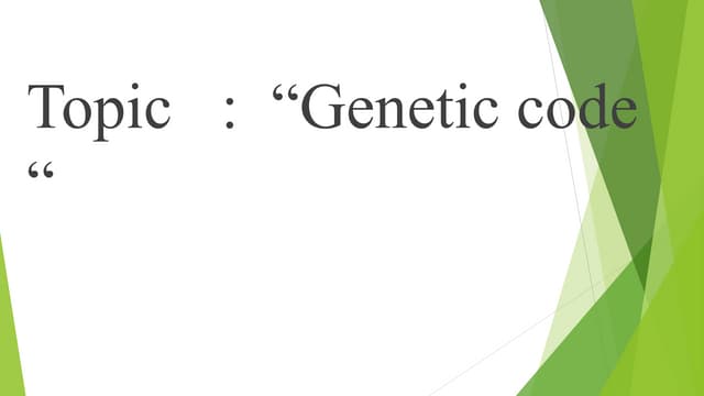 Deciphering of the genetic code | PPTX