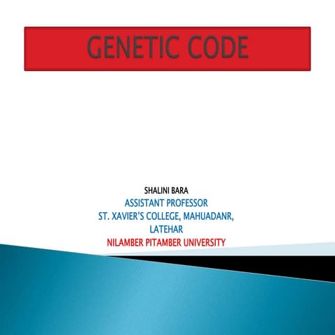 Genetic code | PPTX | Programming Languages | Computing