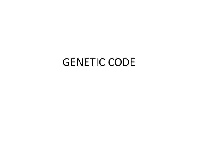 Genetic Code Ppt Pptx 3644