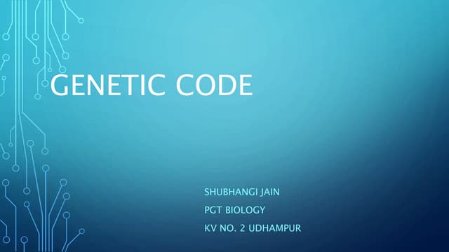 GENETIC CODE | PPTX